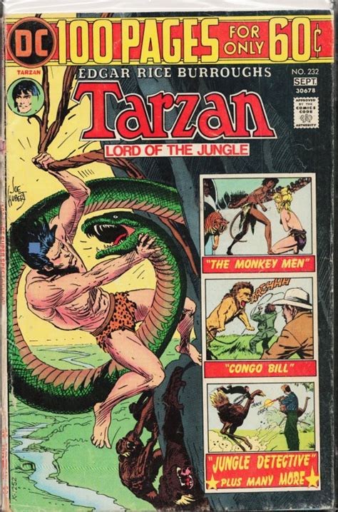 Edgar Rice Burroughs Tarzan 232 1974 Comic Books Bronze Age