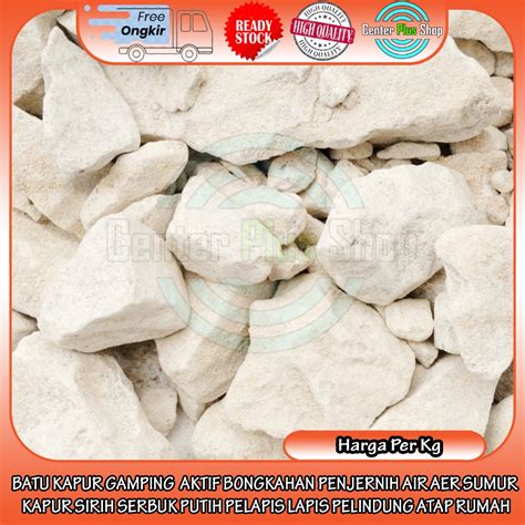 Jual Batu Kapur Gamping 3kg Aktif Bongkahan Penjernih Air Sumur Kapur