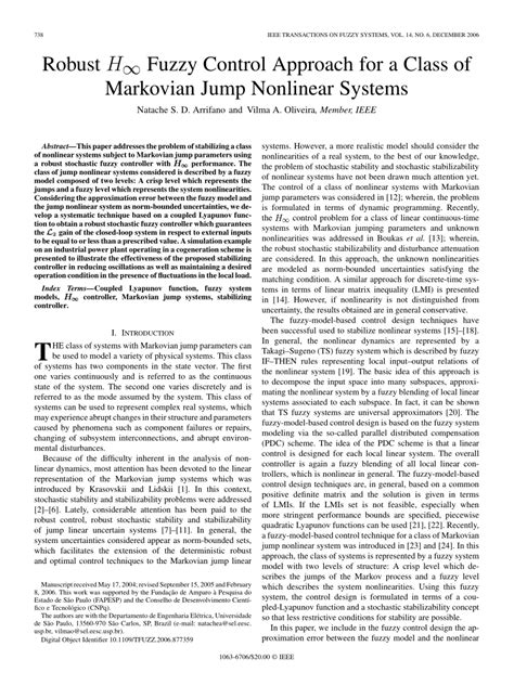 pdf robust fuzzy control approach for a class of markovian jump