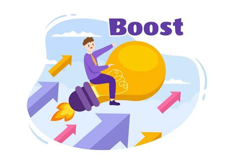 Business Boost Vector Illustration With Digital Marketing Rocket