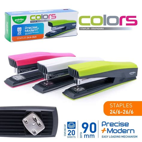 Stapler Colors Plastic Full Strip 20 Sheets 1 Piece Multidesk Llc