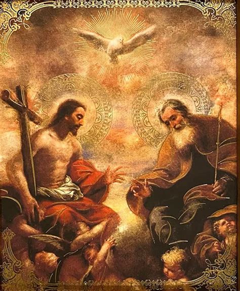 Holy Trinity Father Son Holy Spirit Unframed Picture Print Ready To Be Framed Catholic Christian