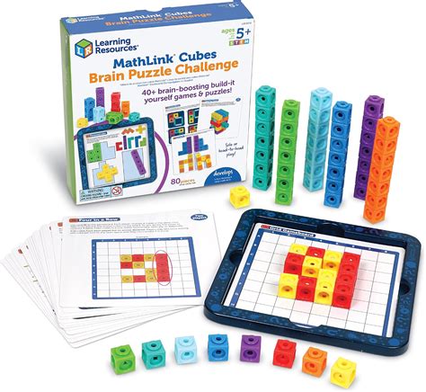 Learning Resources Mathlink Cubes Brain Puzzle Challenge 80 Pieces
