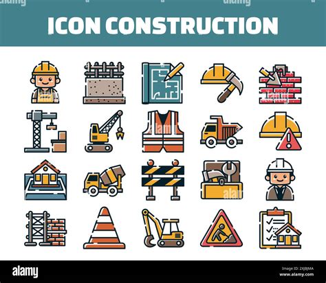 Icons Construction Vector Illustration Set Stock Vector Image And Art Alamy