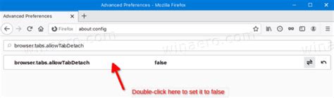 Disable Detachable Tabs In Mozilla Firefox