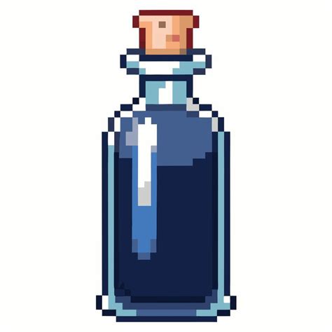 Retro Pixel Art Glass Potion Bottle With Cork Stopper 57426856 Vector
