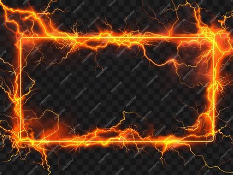 Premium Psd Psd Spiky Lines Light Neon Frame With Lightning Bolts And