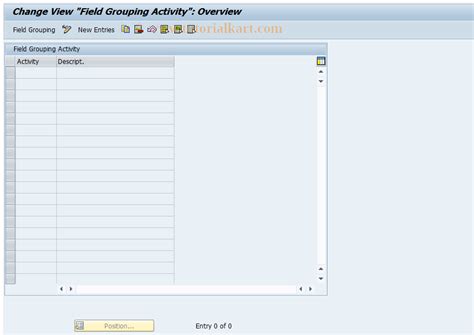 FIPRC SAP Tcode Field Grouping Activity Transaction Code