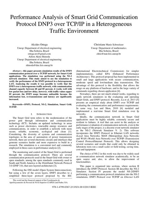 pdf performance analysis of smart grid communication protocol dnp3