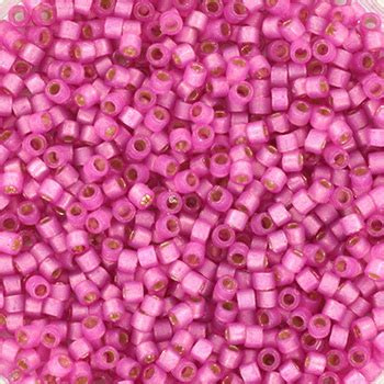 Miyuki Delica S 11 0 Duracoat Semi Frosted Silverlined Dyed Pink Parfai Beads