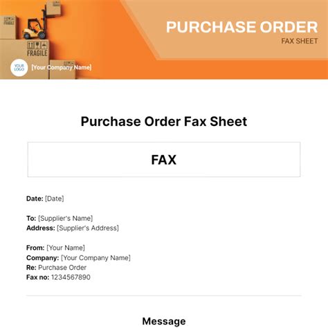 Free Purchase Order Fax Sheet Template To Edit Online