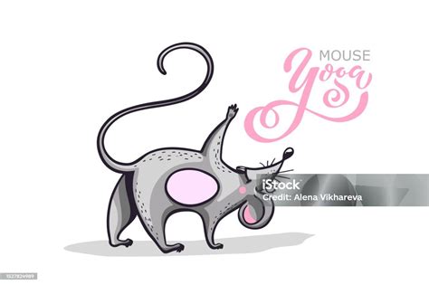 요가 마우스를 연습하는 만화 캐릭터 긍정적 인 쥐 자동차나 옷에 대한 그림입니다 벡터 그림입니다 0명에 대한 스톡 벡터 아트 및 기타 이미지 Istock