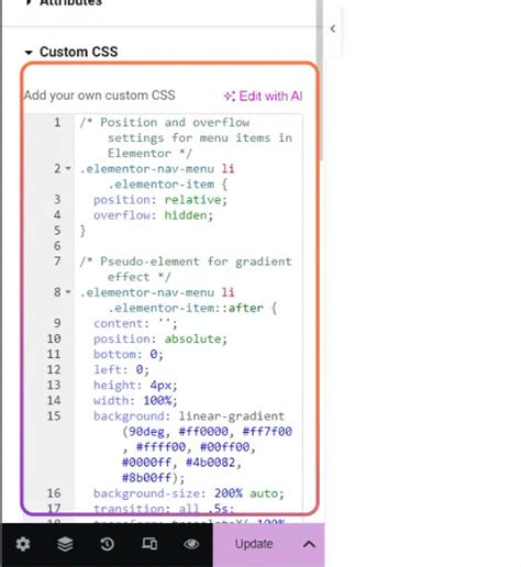 how to use menu hover