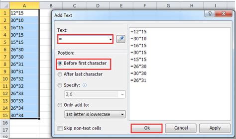 how to add sign in excel before a number to return the special