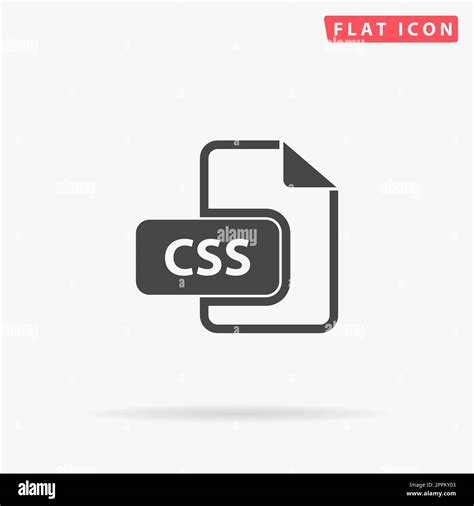 Css File Extension Simple Flat Black Symbol With Shadow On White