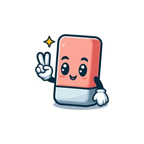 Cute Eraser Cartoon Illustration Premium Ai Generated Vector