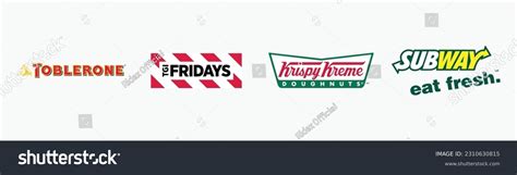 Toblerone Tgi Fridays Krispy Kreme Subway Stock Vector Royalty Free