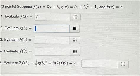 solved 3 ﻿points ﻿suppose f x 8x 6 g x x 3 2 1 ﻿and