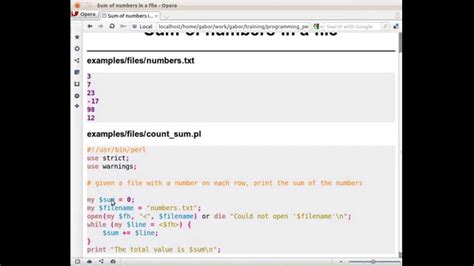 Beginner Perl Maven Tutorial Sum Of Numbers In A File Youtube