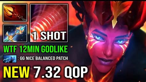 NEW 7 32 Queen Of Pain 12Min Godlike Crazy Burst DMG Instant 1 Shot