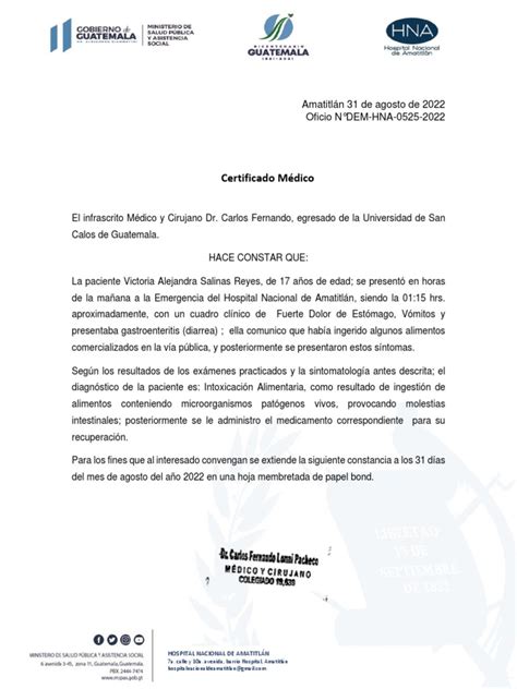 Constancia Medica Pdf