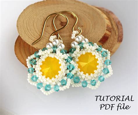 Rivoli Earrings Tutorial Earrings Pattern Bicone Tutorial Etsy