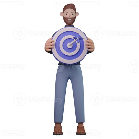 Man Holding Target Board 3d 20048891 Png