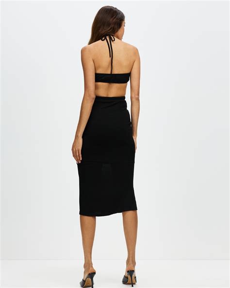 Halter Cut Out Midi Dress Airrobe