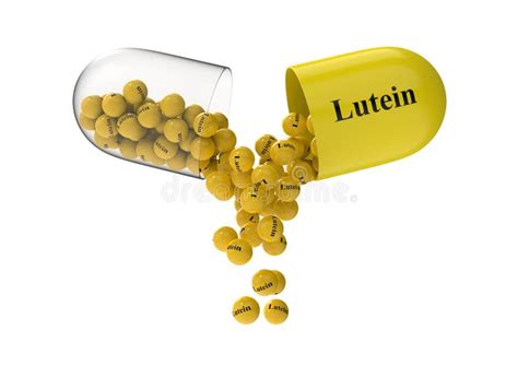 Open Capsule With Lutein From Which The Vitamin Composition Is Pouring