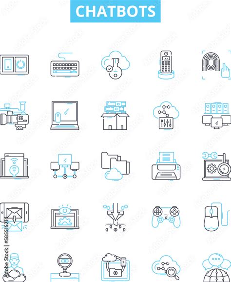 Chatbots Vector Line Icons Set Chatbots Ai Automation Dialogue