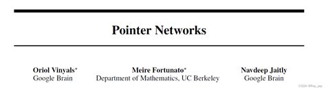 经典论文回顾——pointer Networks Csdn博客