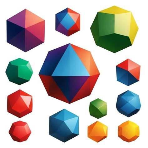 Dodecahedron Vector Set White Background Isolated A High Quality