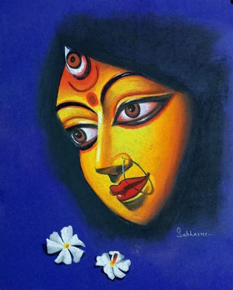 Durga Maa Drawing By Subhasree Chakraborty Buddha Art Drawing Boho