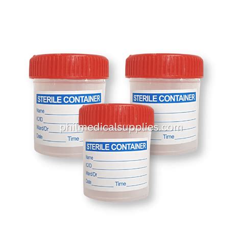 Specimen Container Sterile 60ml Urinesputum Red Philippine