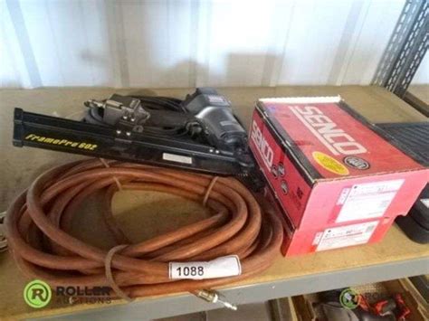Senco Frame Pro Framing Nailer Air Hoses And Senco Round Head Nails Roller Auctions