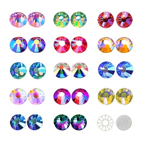 Colorful 1440Pcs SS3 SS30 Crystal AB Non Hotfix Rhinestone FlatBack