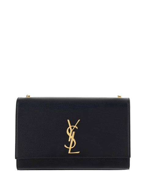 Saint Laurent Monogram Shoulder Bag In Black Lyst
