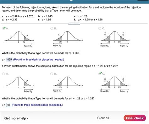 Solved For Each Of The Following Rejection Regions Sketch