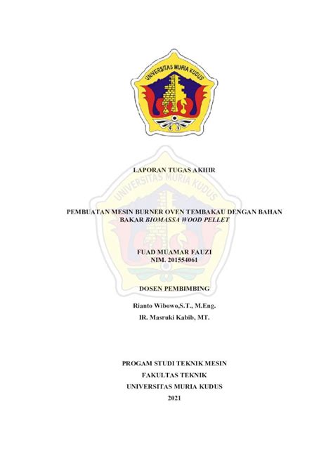 PDF LAPORAN TUGAS AKHIR PEMBUATAN MESIN BURNER Eprints Umk Ac Id