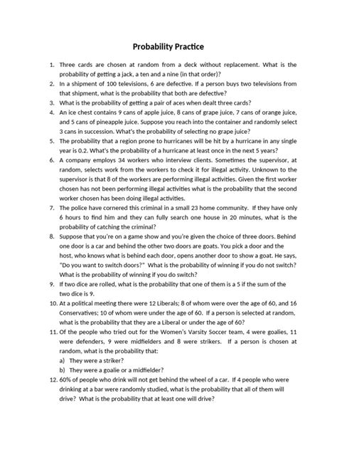 02 Probability Practice 2 2 Pdf