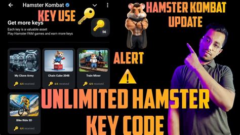 Hamster Kombat Key 🔑 Update How To Claim Unlimited Key Hamster Kombat 🤑 Earn Free From