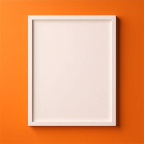 Premium Ai Image An Empty Frame Set Against An Orange Wall Designed