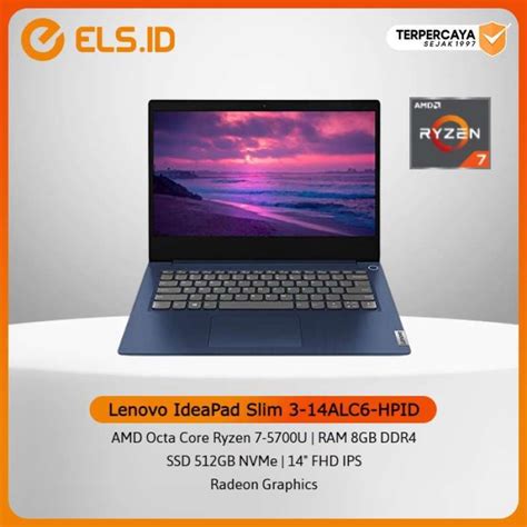 Jual Laptop Lenovo Ideapad Slim Alc Hpid Ryzen U Gb Ssd Gb Di Seller Els