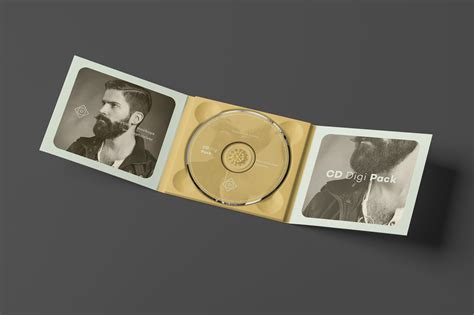 时尚高端高品质逼真质感的CD光盘光碟包装设计VI样机展示模型mockups 云瑞设计