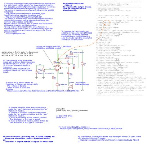 Demonstrating The Easyeda Lm386 Spice Subckt Model Oshwlab