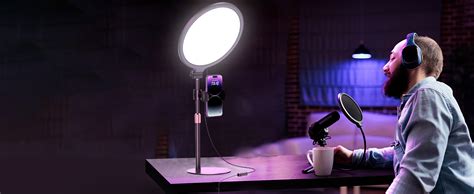 Kaiess Ring Light With Stand And Phone Holder Ring Light For Desk Video Recording