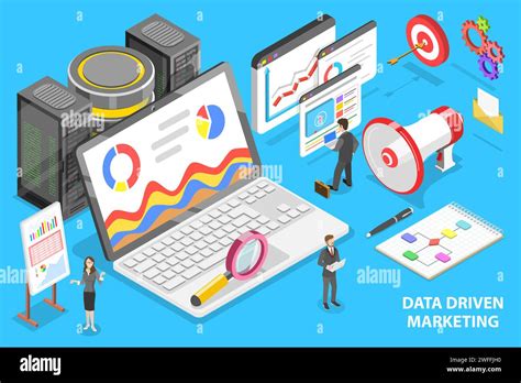 3d Isometric Flat Vector Conceptual Illustration Of Data Driven