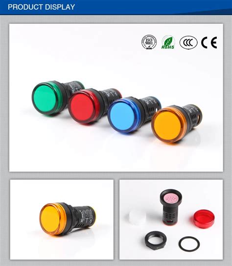 AD22 22DS 22mm Led Indicator Light Red 220v 240v 12v 24v Red View 22mm Led Indicator Light Red
