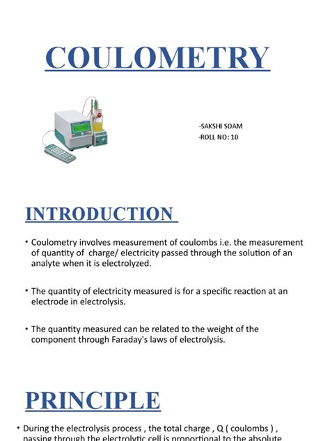 Coulometry Pdf Chemistry Electromagnetism