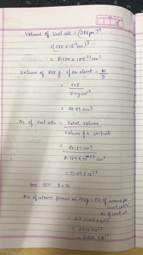 An Element Occurs In The Bcc Structure With A Cell Edge Of 288 Pm The